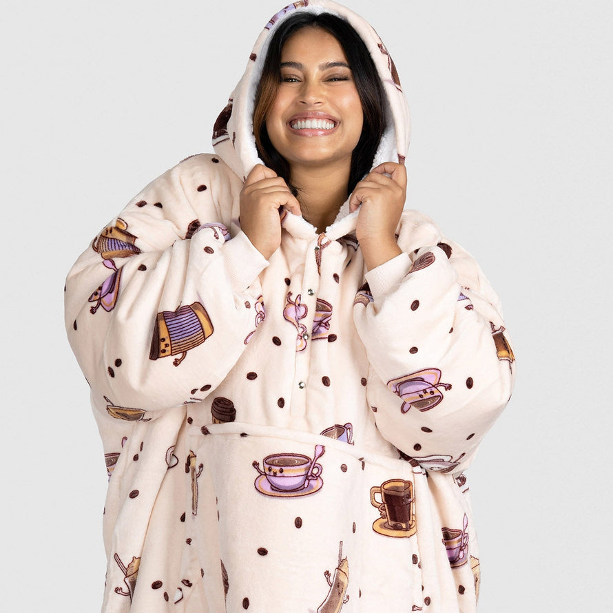 Coffee Button Up Oodie – The Oodie NZ